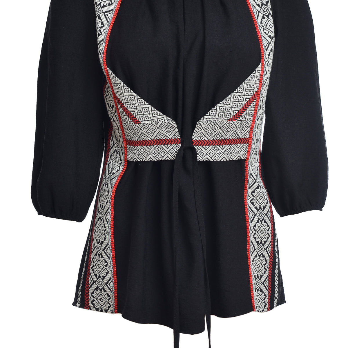 Bluza neagra cu pieptar tesut alba - IIANA® – Iiana Sanziana